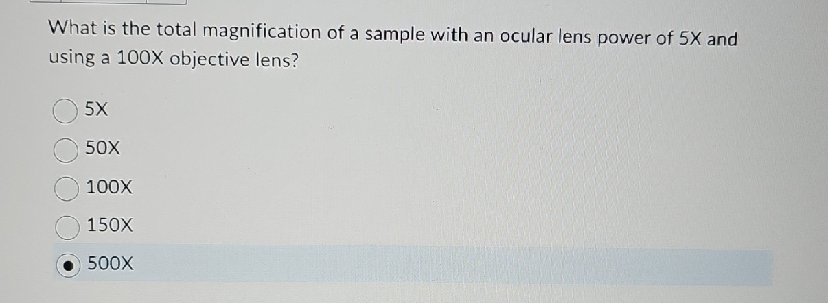 Solved What is the total magnification of a sample with an | Chegg.com