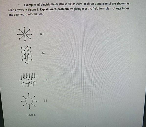 Solved Examples of electric fields (these fields exist in | Chegg.com