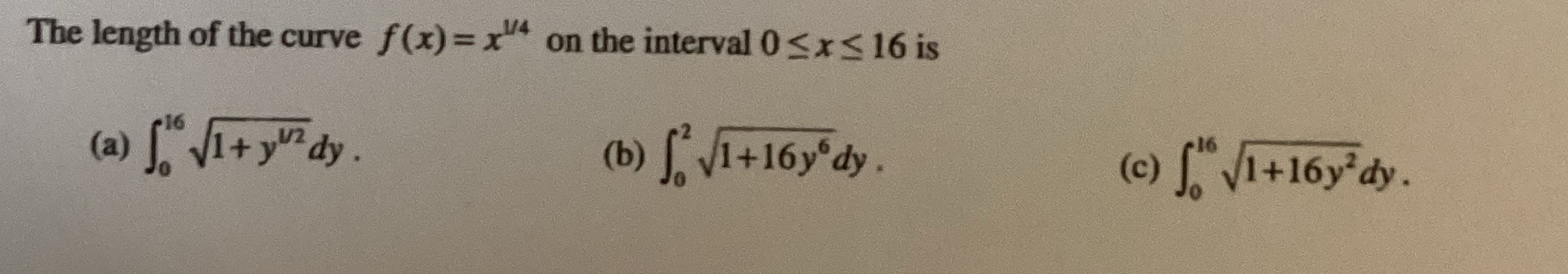 Solved The length of the curve f(x)=x14 ﻿on the interval | Chegg.com
