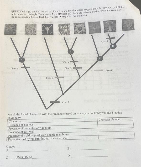 Solved QUESTION 2. (a) Look at the list of characters and | Chegg.com