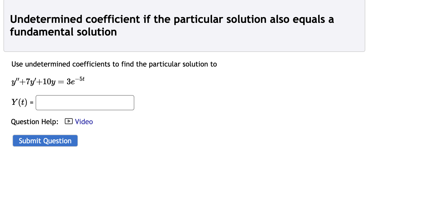 Solved Use undetermined coefficients to find the particular | Chegg.com