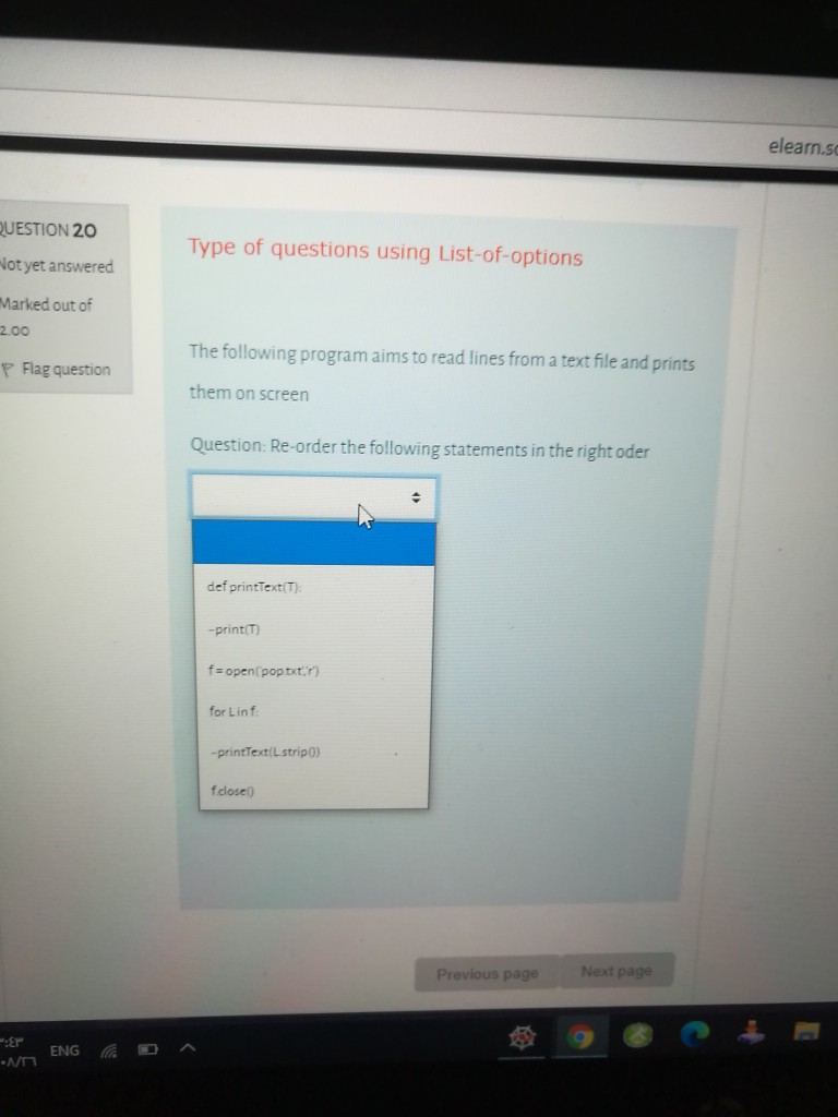 Solved elearn.se QUESTION 20 Type of questions using | Chegg.com
