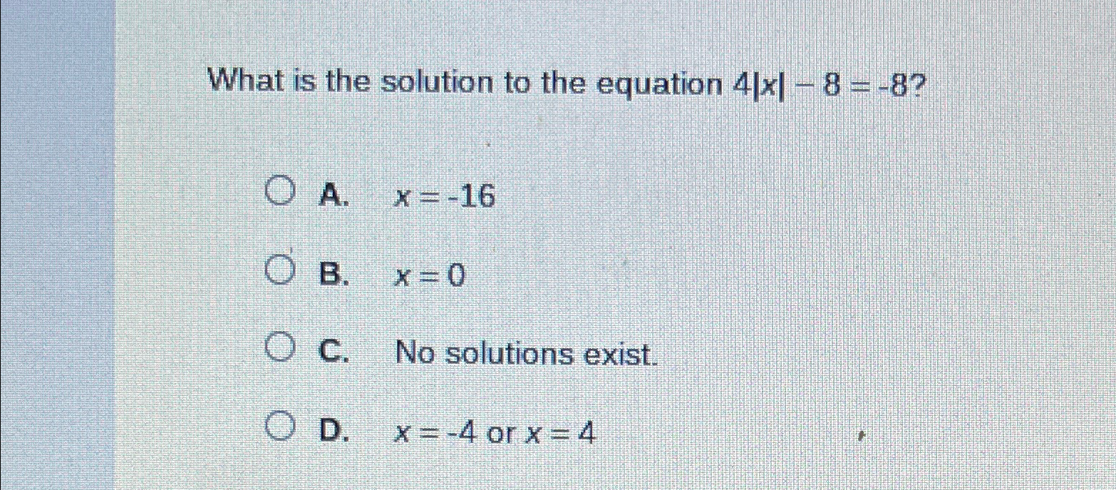 Solved What is the solution to the equation | Chegg.com