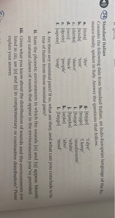 Solved 2. Puj UU 1) 24, Standard Italian Consider the | Chegg.com