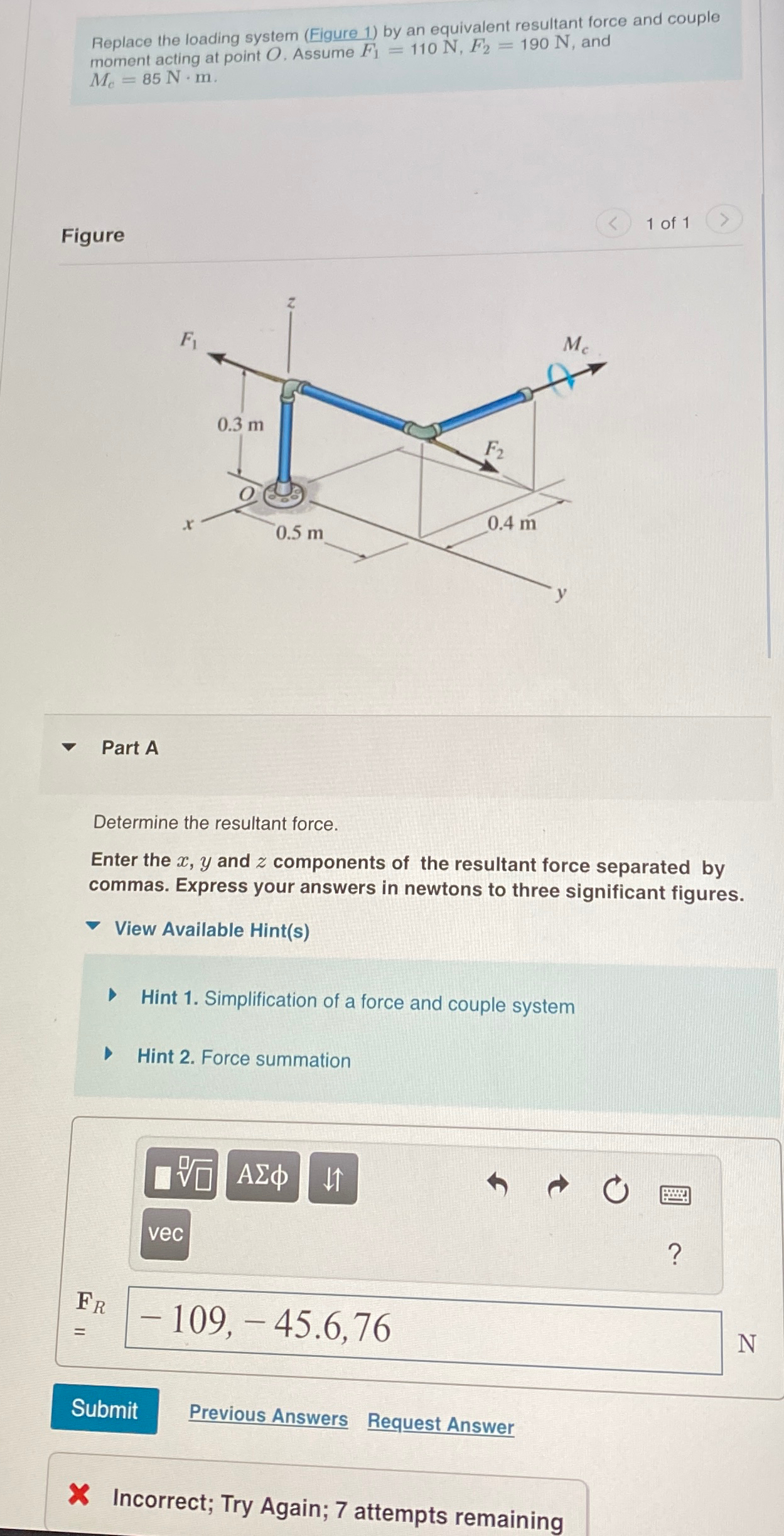Solved Replace the loading system (Figure 1) ﻿by an | Chegg.com