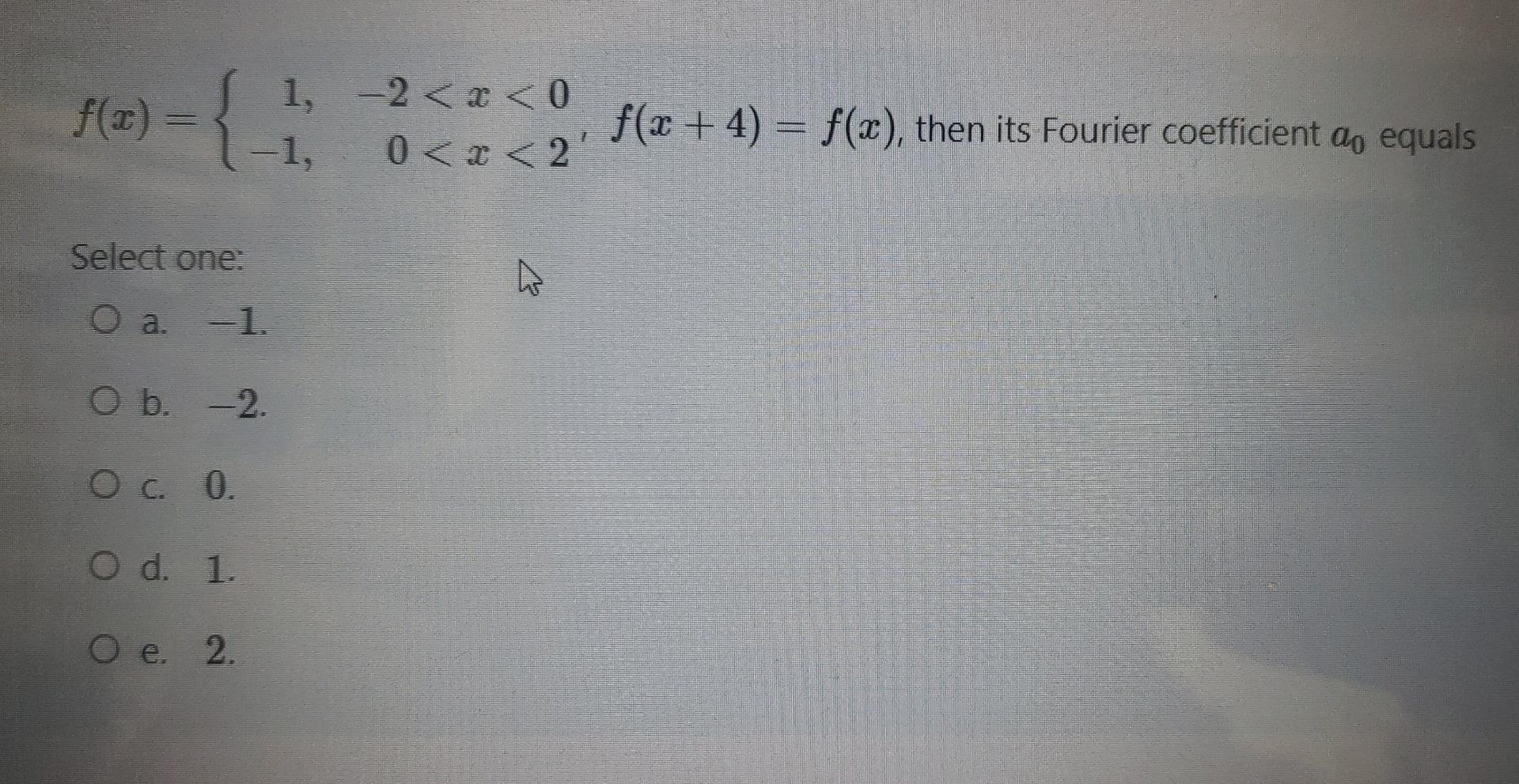 Solved fx (a) = { 1, -2