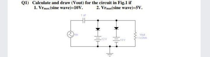 Solved (1) Calculate and draw (Vout) for the circuit in | Chegg.com