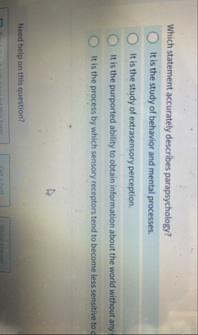 Solved Which statement accurately describes | Chegg.com