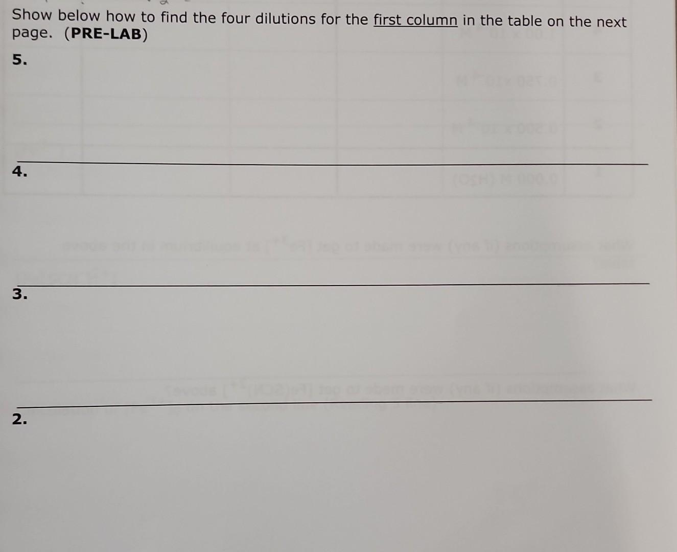 Please help for the prelab question. need to fill in | Chegg.com