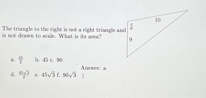 Solved The triangle to the right is not a right triangle anc | Chegg.com