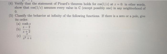 Solved (4) Verify that the statement of Picard's theorem | Chegg.com