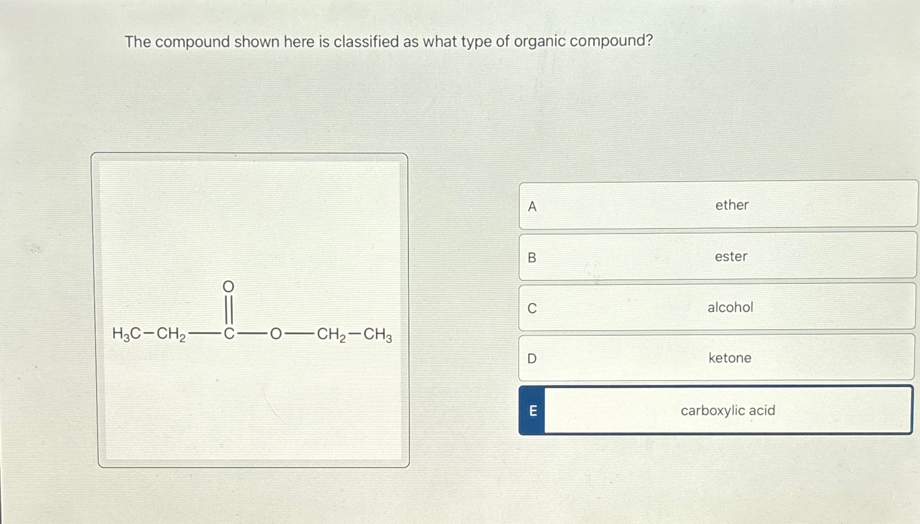 The compound shown here is classified as what type of | Chegg.com