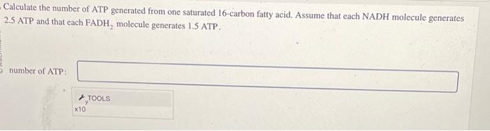Solved Calculate the number of ATP generated from one | Chegg.com