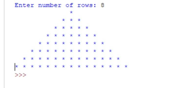Solved This program prints a triangle as big as you want it | Chegg.com