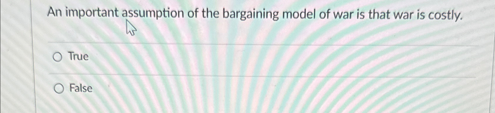 Solved An important assumption of the bargaining model of | Chegg.com