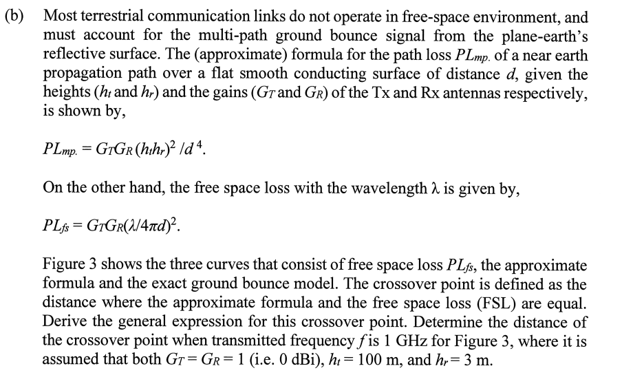 Solved Figure 3. ﻿Path Losses PL for FSL, ﻿Approximate | Chegg.com