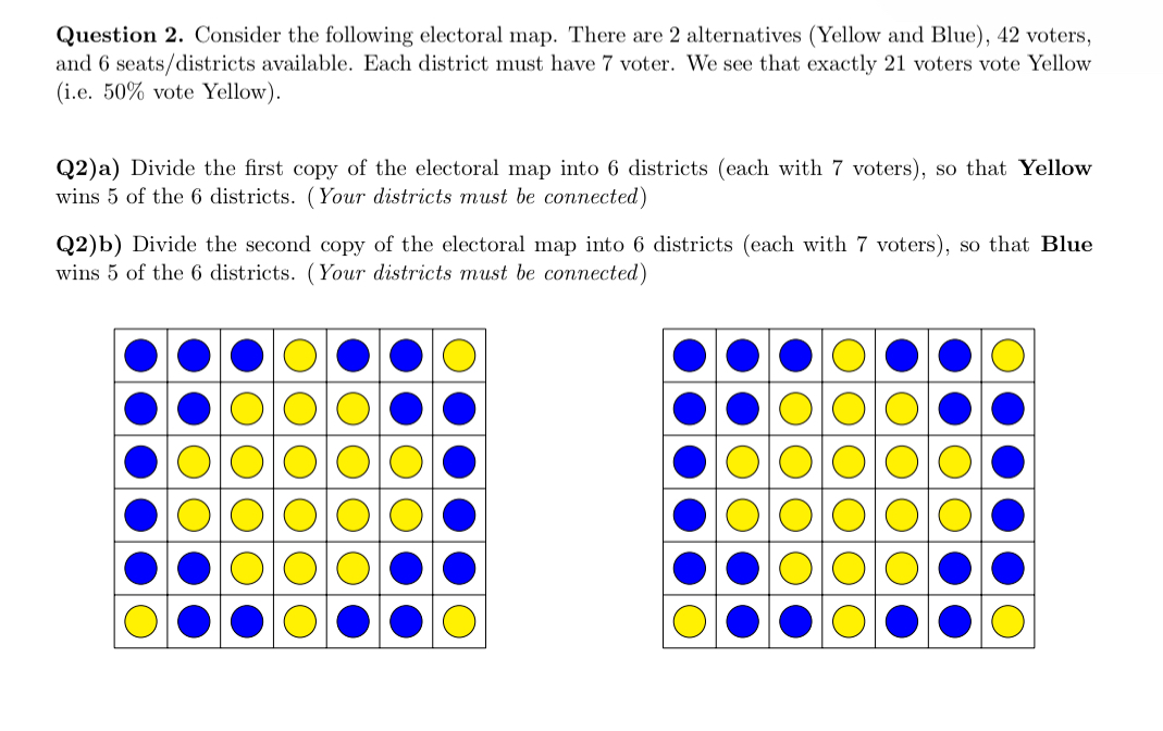 Solved Question 2. ﻿Consider the following electoral map. | Chegg.com