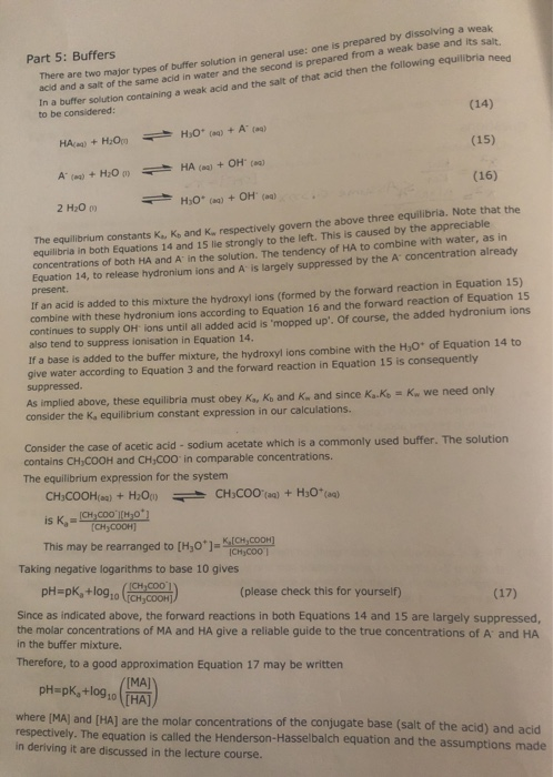 Part 5: Buffers There are two major types of buffer | Chegg.com