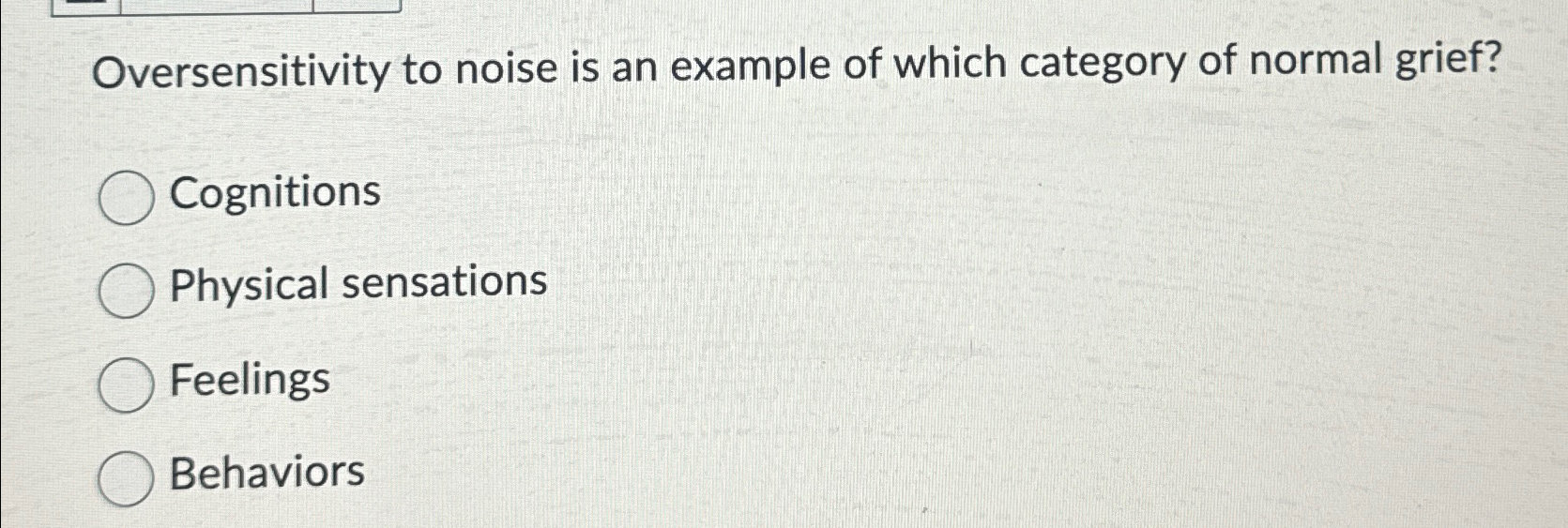 Solved Oversensitivity to noise is an example of which | Chegg.com