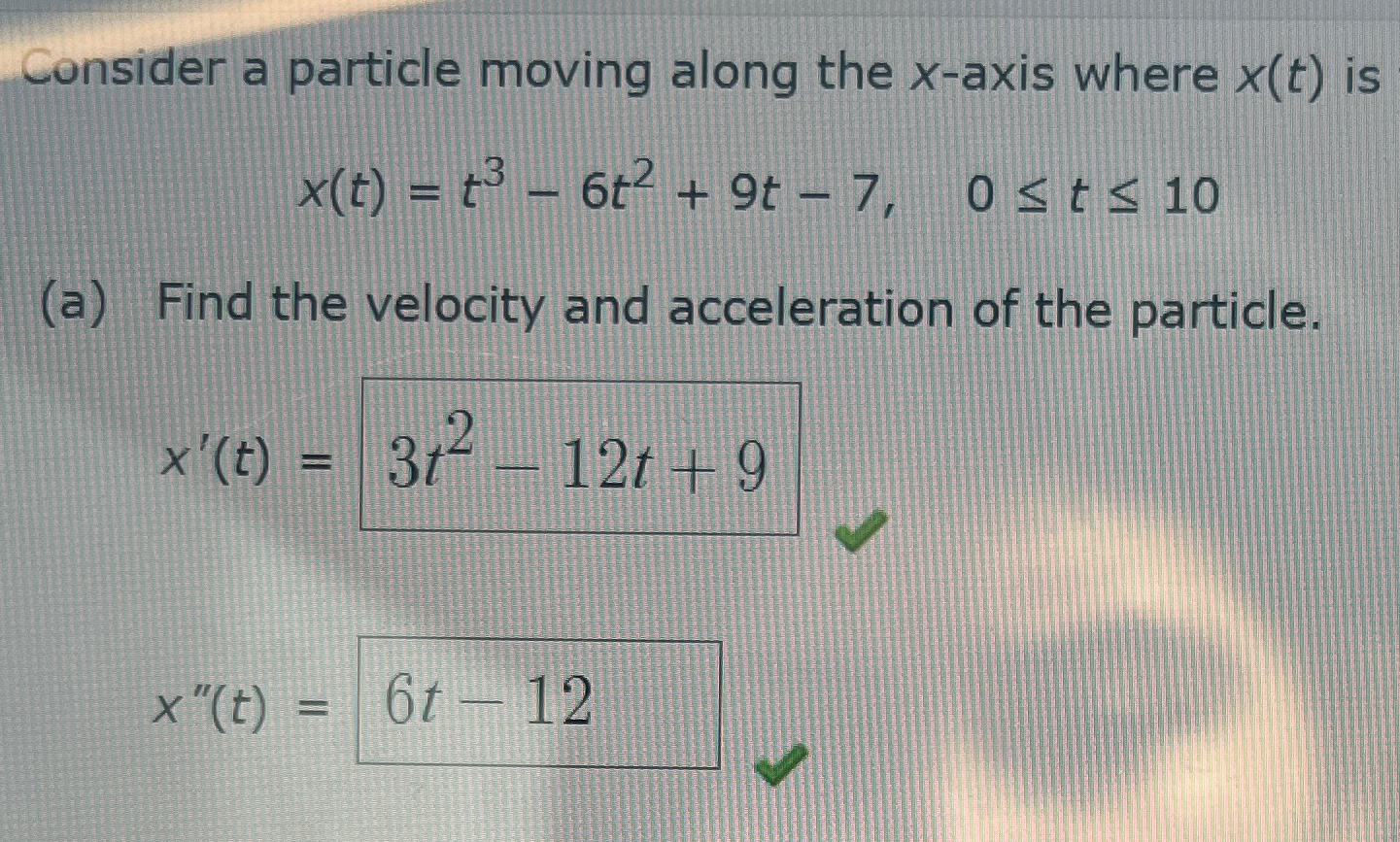 Solved Consider a particle moving along the x-axis where | Chegg.com