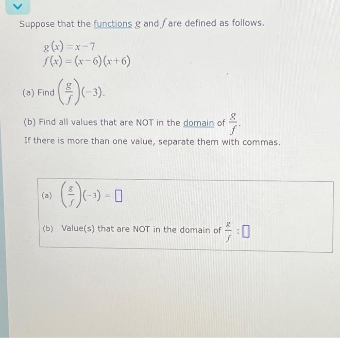 Solved Suppose that the functions g and fare defined as | Chegg.com