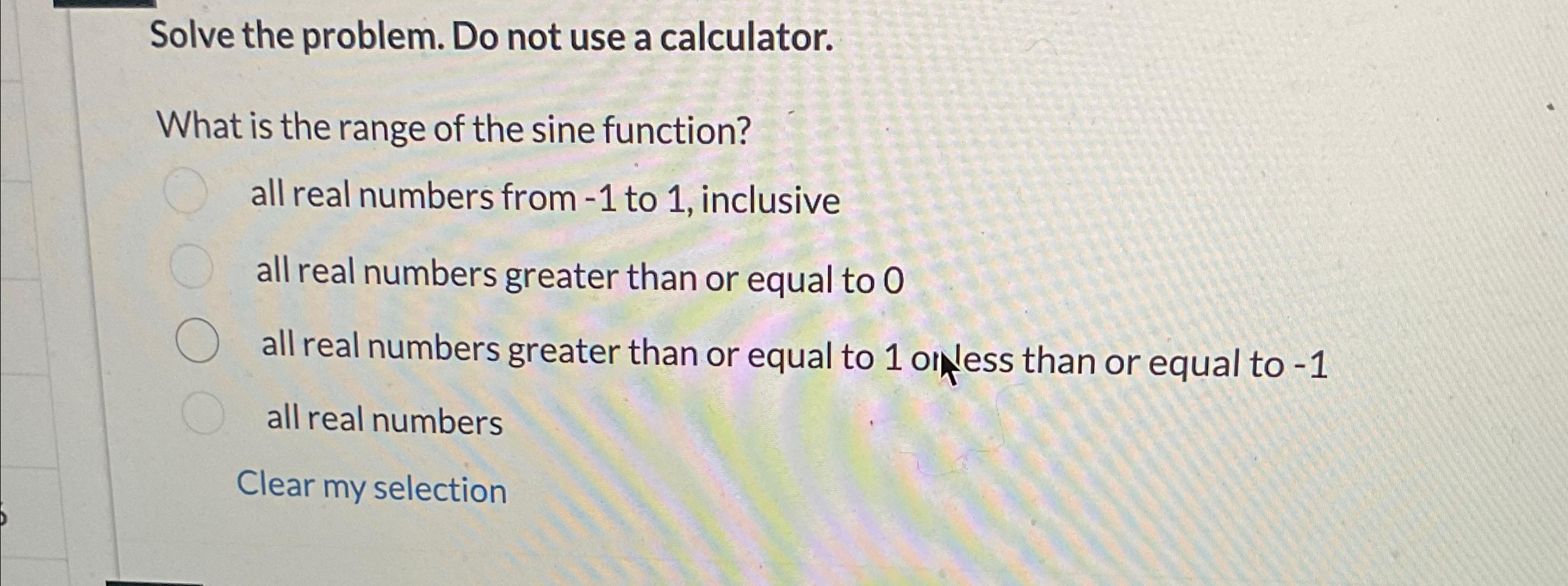 Solved Solve the problem. Do not use a calculator.What is | Chegg.com