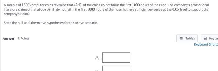 Solved A sample of 1300 computer chips revealed that 42% of | Chegg.com
