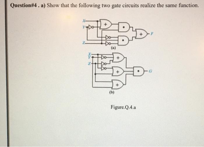 Solved Question#4. a) Show that the following two gate | Chegg.com