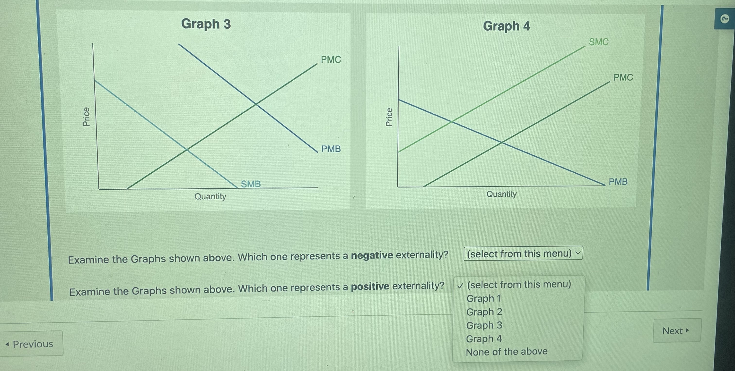 Solved Identifying ExternalitiesPage 1 ﻿of 1Examine the | Chegg.com