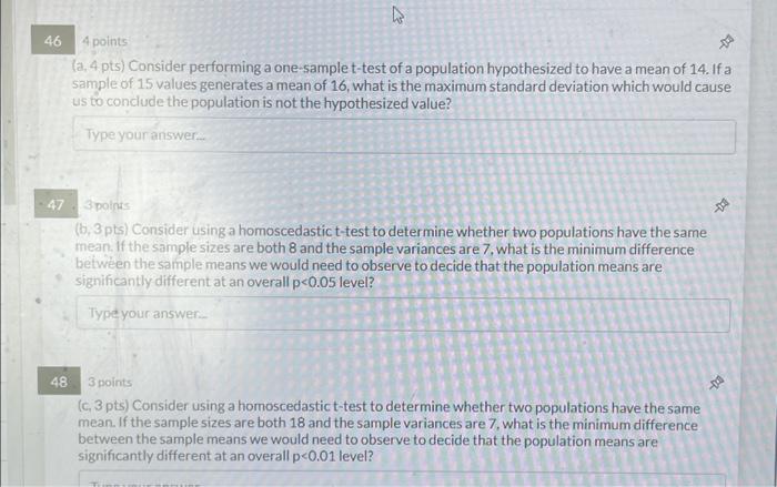 Solved 46 47 48 2 4 points (a, 4 pts) Consider performing a | Chegg.com