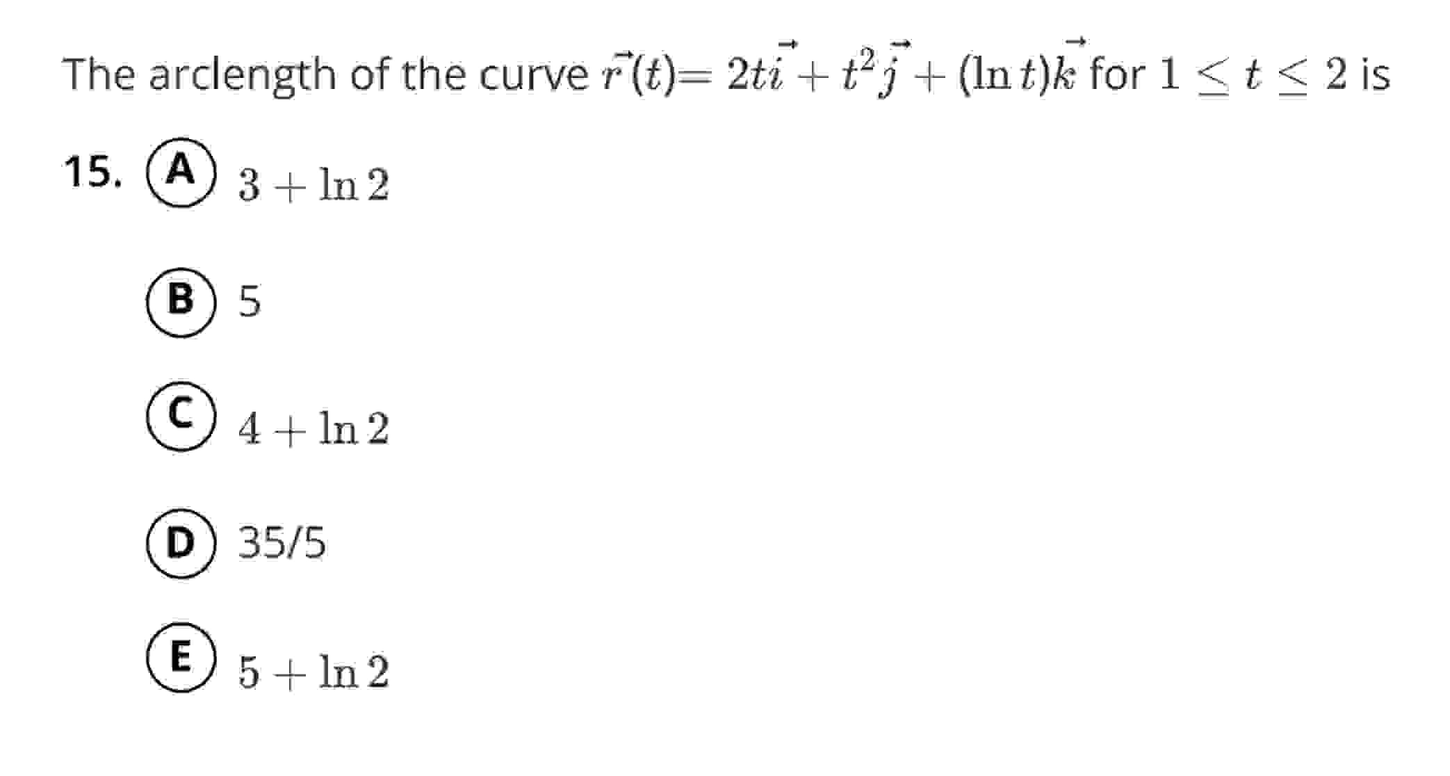 Solved The arclength of the curve | Chegg.com