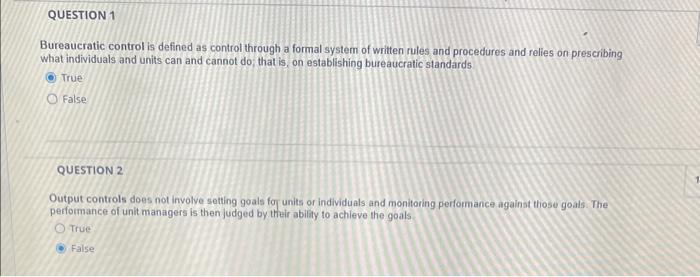 Solved Bureaucratic control is defined as control through a | Chegg.com