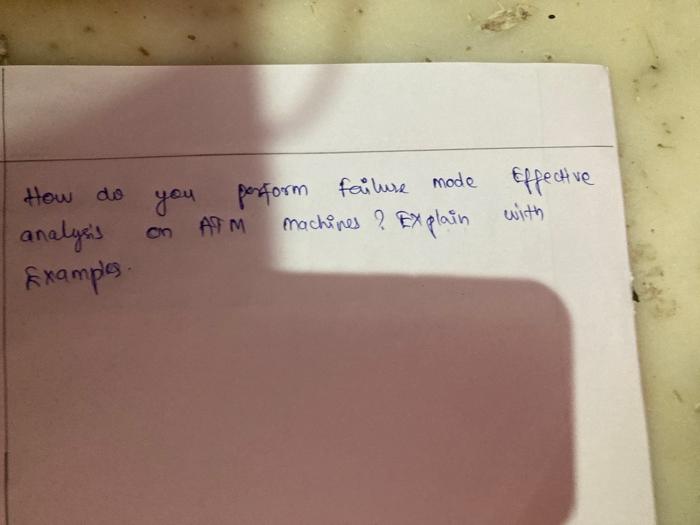 Solved How do you perform failure mode Effective analyens on | Chegg.com