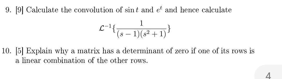 Solved 9. [9] Calculate the convolution of sint and et and | Chegg.com