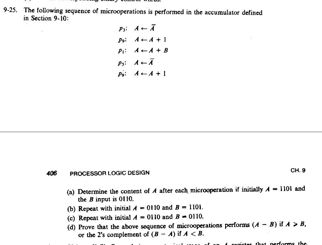 Solved 9-25. The following sequence of microoperations is | Chegg.com
