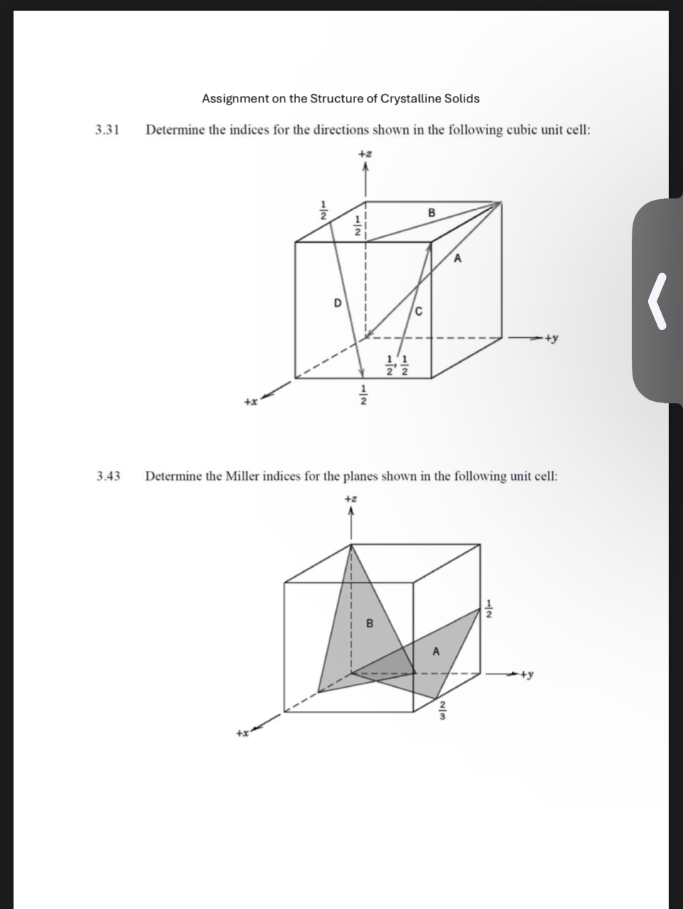 Solved Assignment on the Structure of Crystalline Solids3.31 | Chegg.com
