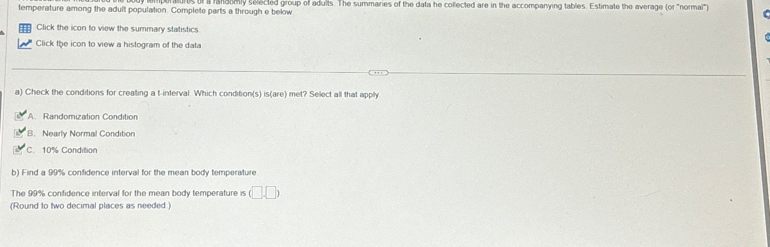 Solved temperature among the adult population. Complete | Chegg.com