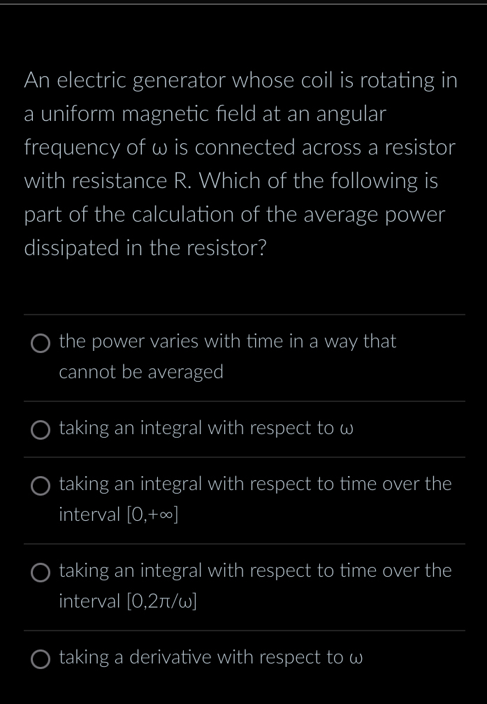 Solved An electric generator whose coil is rotating in a | Chegg.com