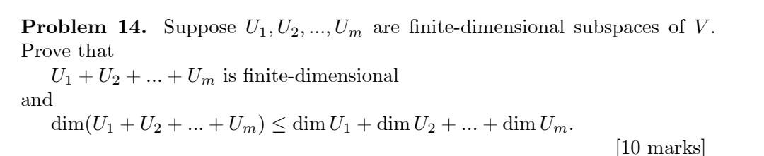 Solved т Problem 14. Suppose U1, U2, ..., Um are | Chegg.com