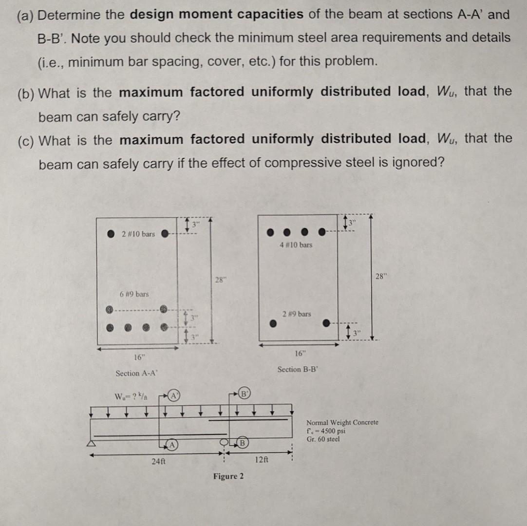 Solved (a) Determine the design moment capacities of the | Chegg.com