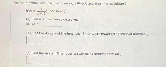Solved r the function, consider the following. (Hint: Use a | Chegg.com