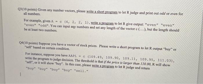 Solved Q3(10 points) Given any number vectors, please write | Chegg.com