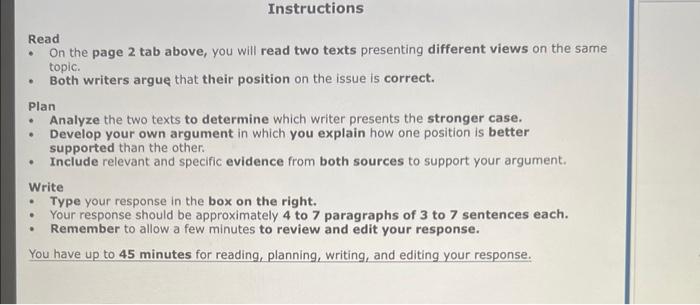 Read - On the page 2 tab above, you will read two | Chegg.com