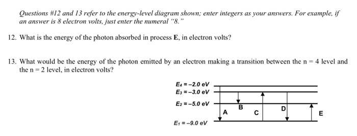 Solved Questions #12 and 13 refer to the energy-level | Chegg.com