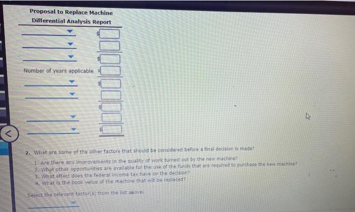 Solved Differential Analysis Report for Machine Replacement | Chegg.com