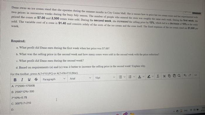 Solved weok Required: a. What profit did Dana earn during | Chegg.com Solved weok Required: a. What profit did Dana earn during | Chegg.com