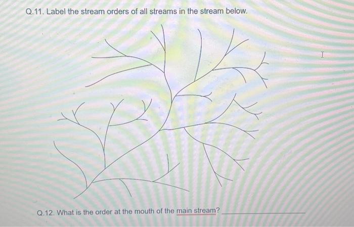 Solved Q.11. Label the stream orders of all streams in the | Chegg.com