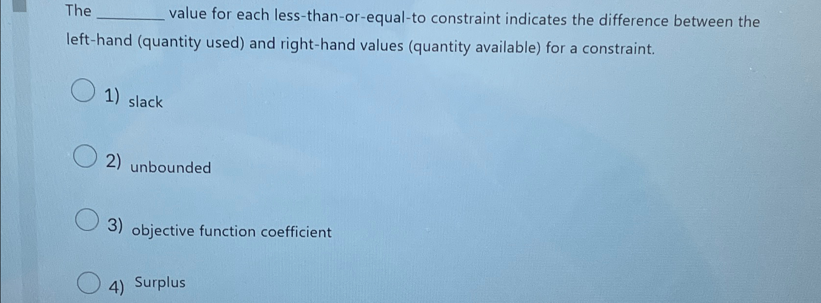 Solved The value for each less-than-or-equal-to constraint | Chegg.com