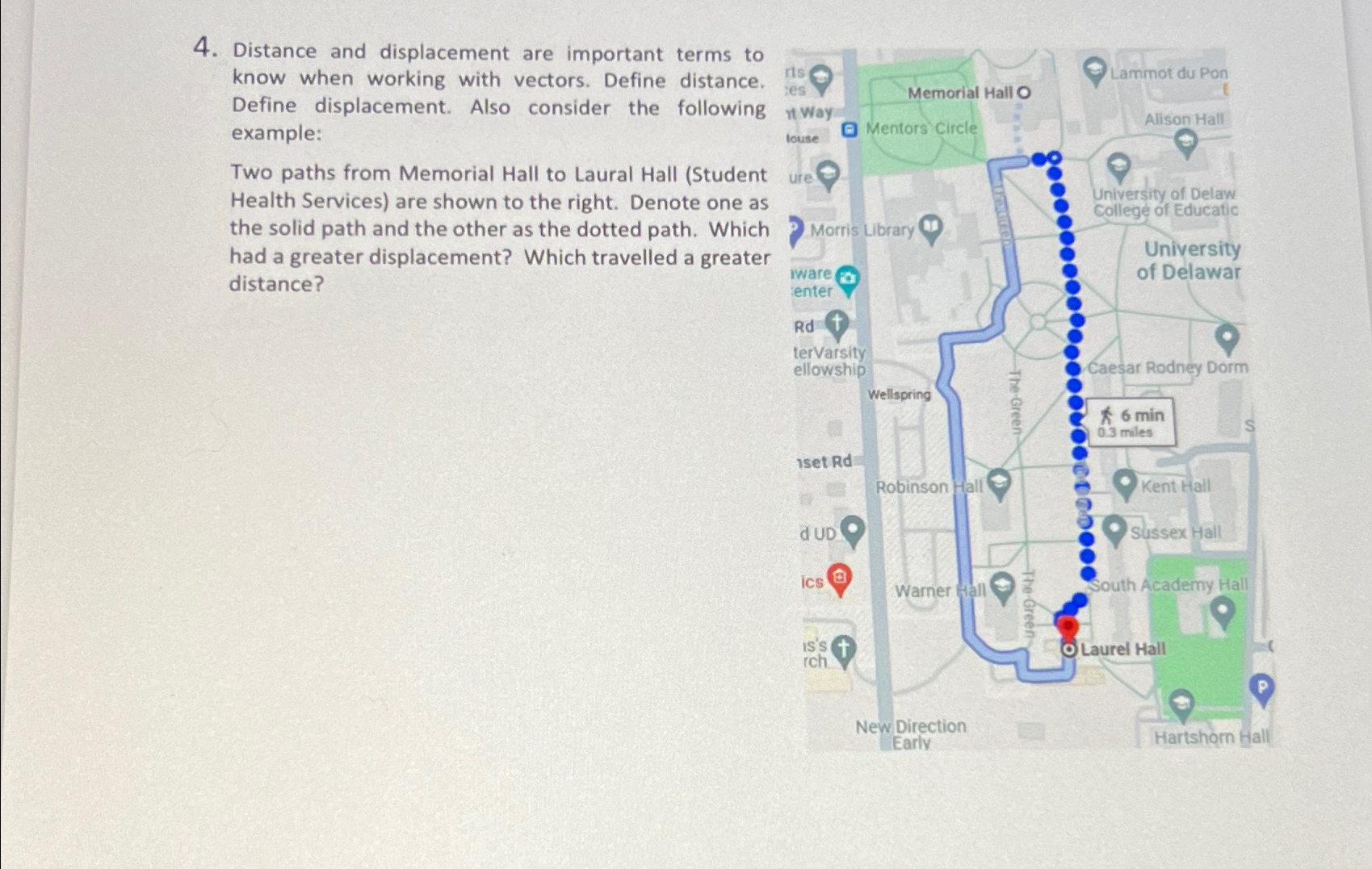 Solved Distance and displacement are important terms to know | Chegg.com