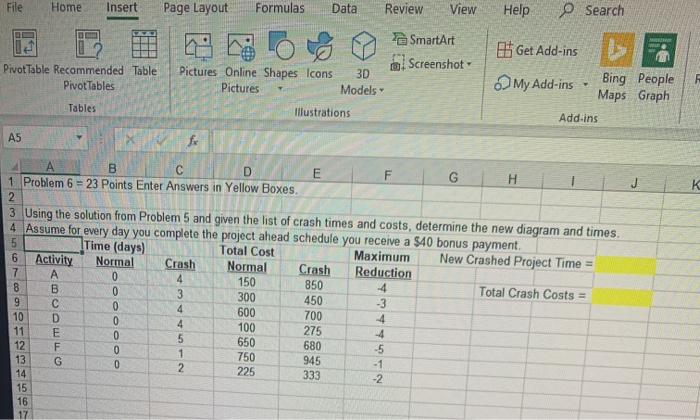 File Home Insert Page Layout Formulas Data Review | Chegg.com